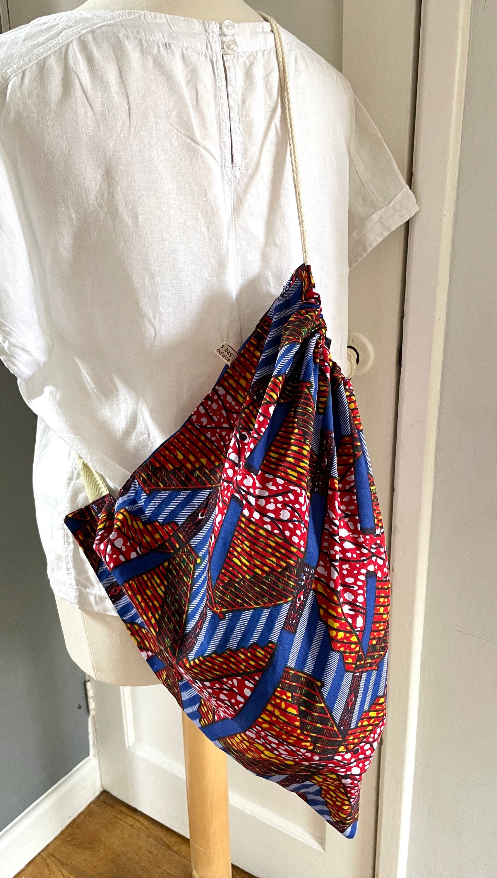 Large Dutch Java Maxiprint African Wax Fabric Drawstring - Etsy