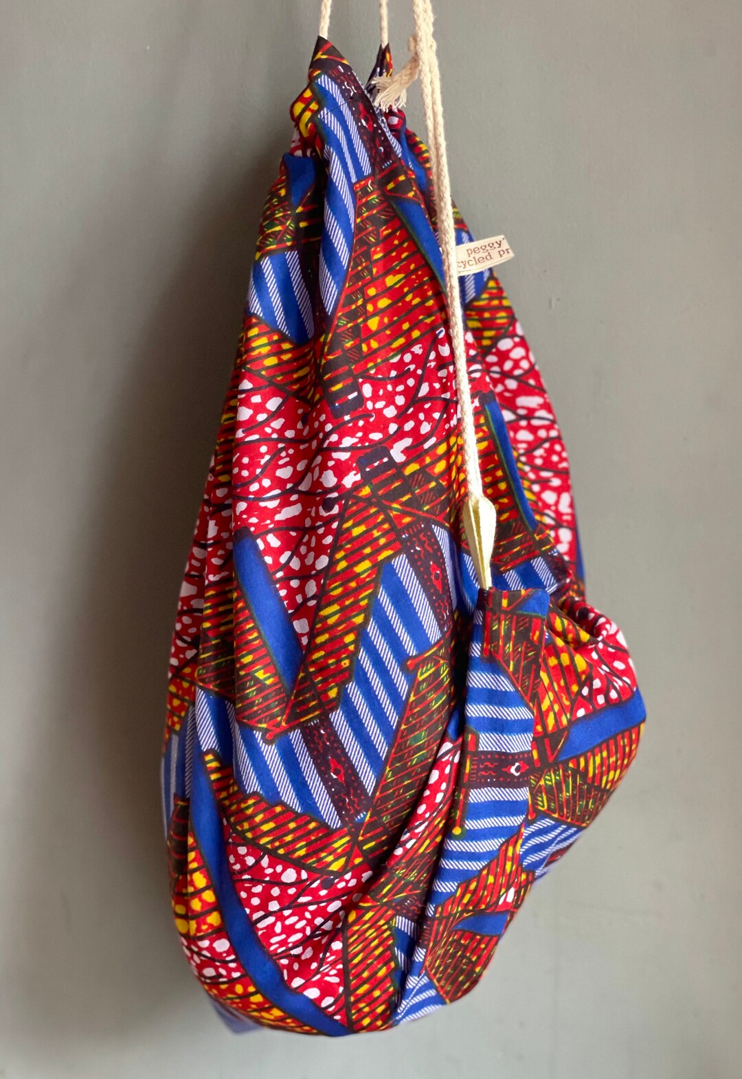 Large Dutch Java Maxiprint African Wax Fabric Drawstring - Etsy