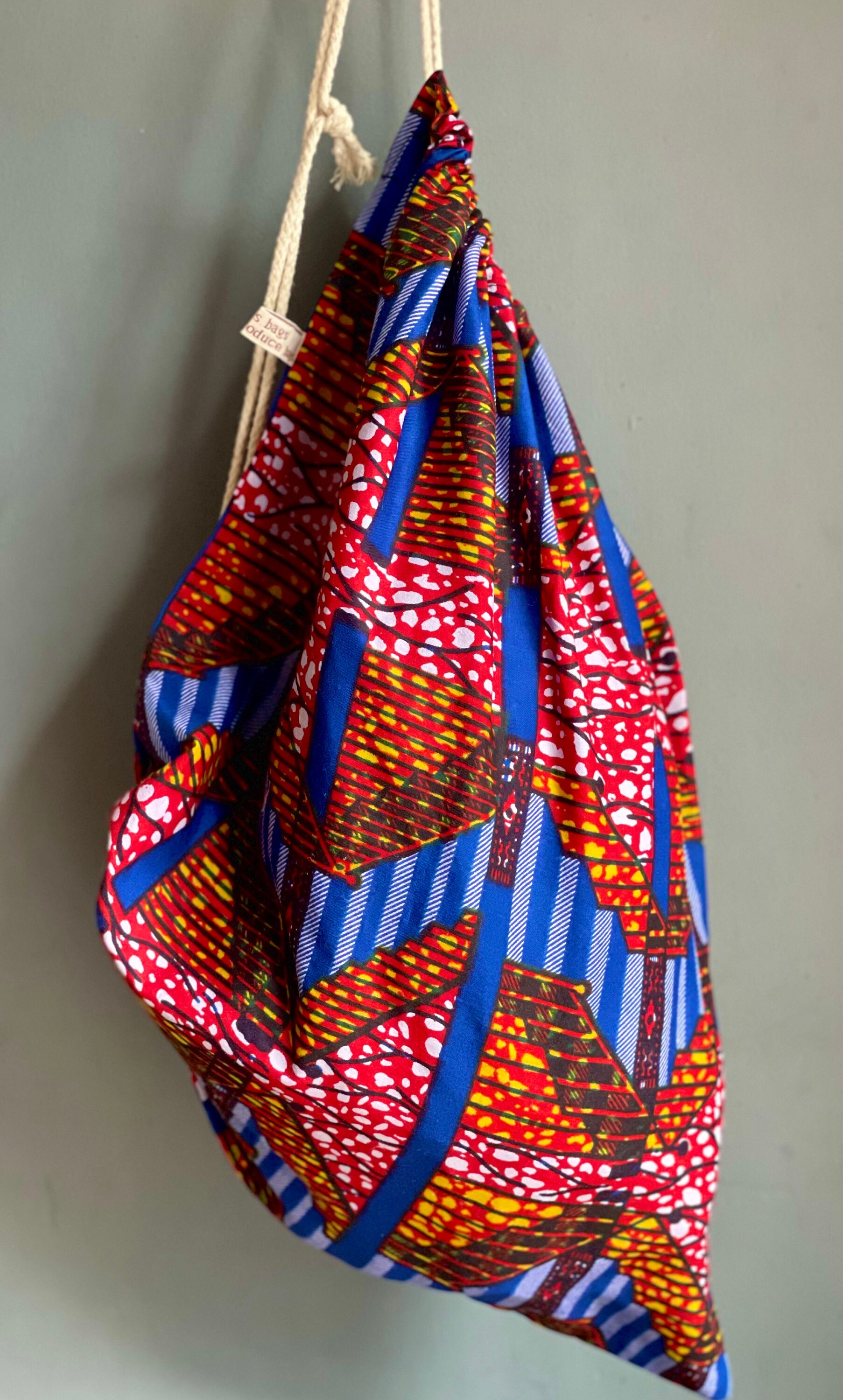 Large Dutch Java Maxiprint African Wax Fabric Drawstring - Etsy