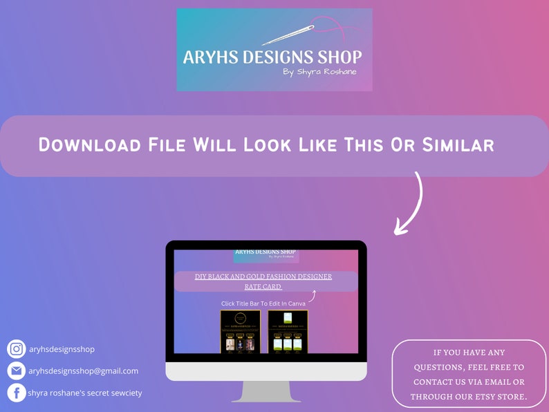 DIY Simple Black and Gold Fashion Designer Rate Card Canva Editable ...