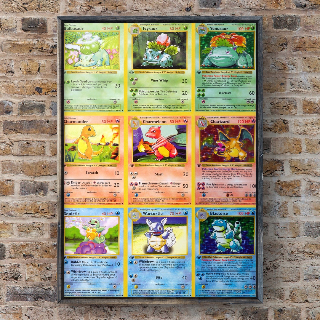 Pokemon Base Set Print Pokemon Poster Gaming Room Gaming Picture Gamer ...