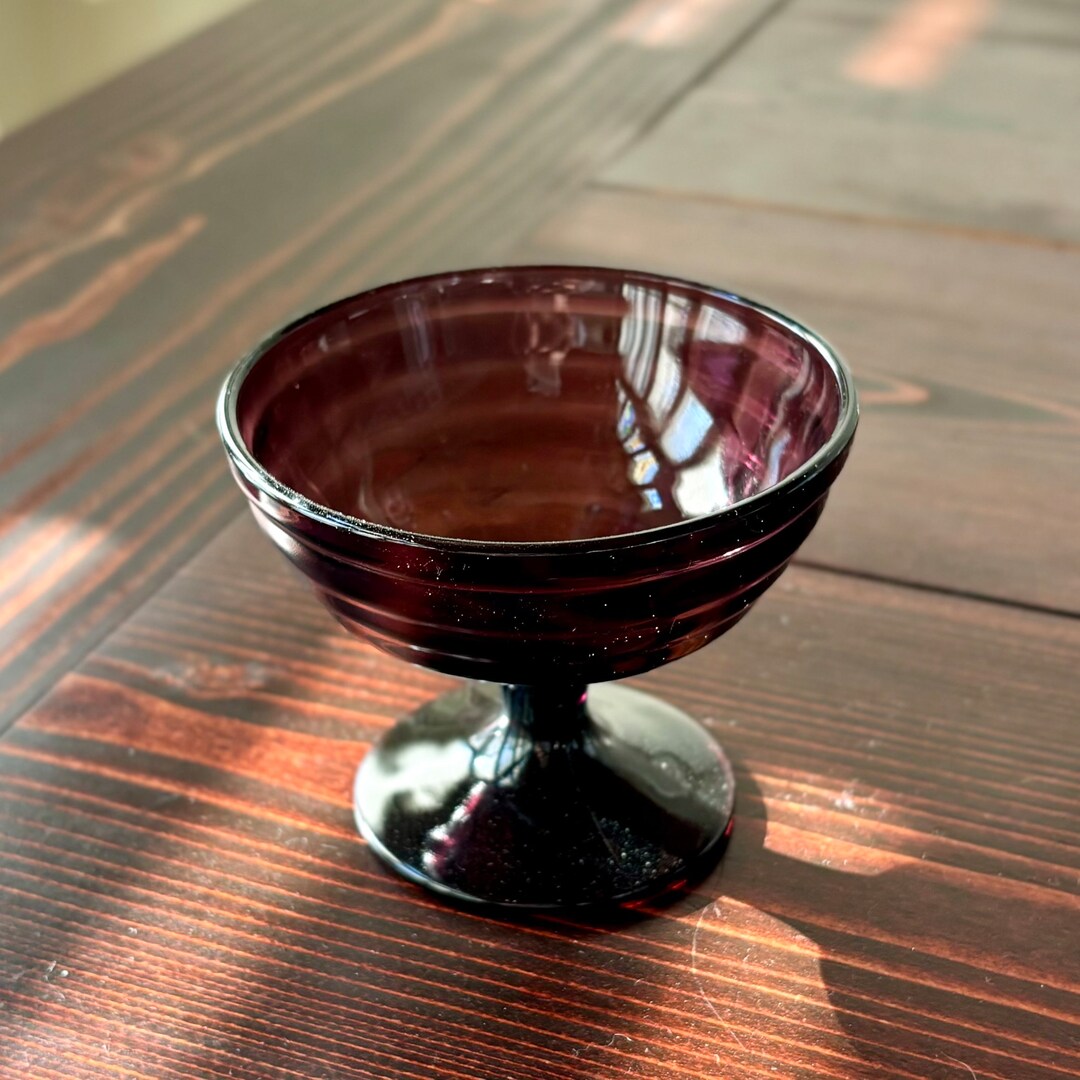 1930s-1940s Amethyst/purple MCM Hazel Atlas Moderntone Sherbert Dish ...
