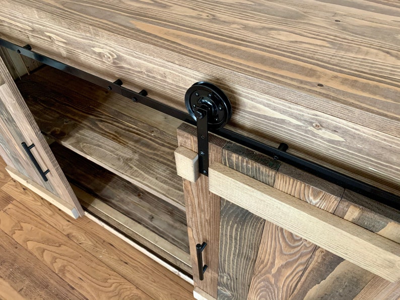 Rustic Media Stand Barn Doors TV Console Buffet Cabinet Coffee | Etsy