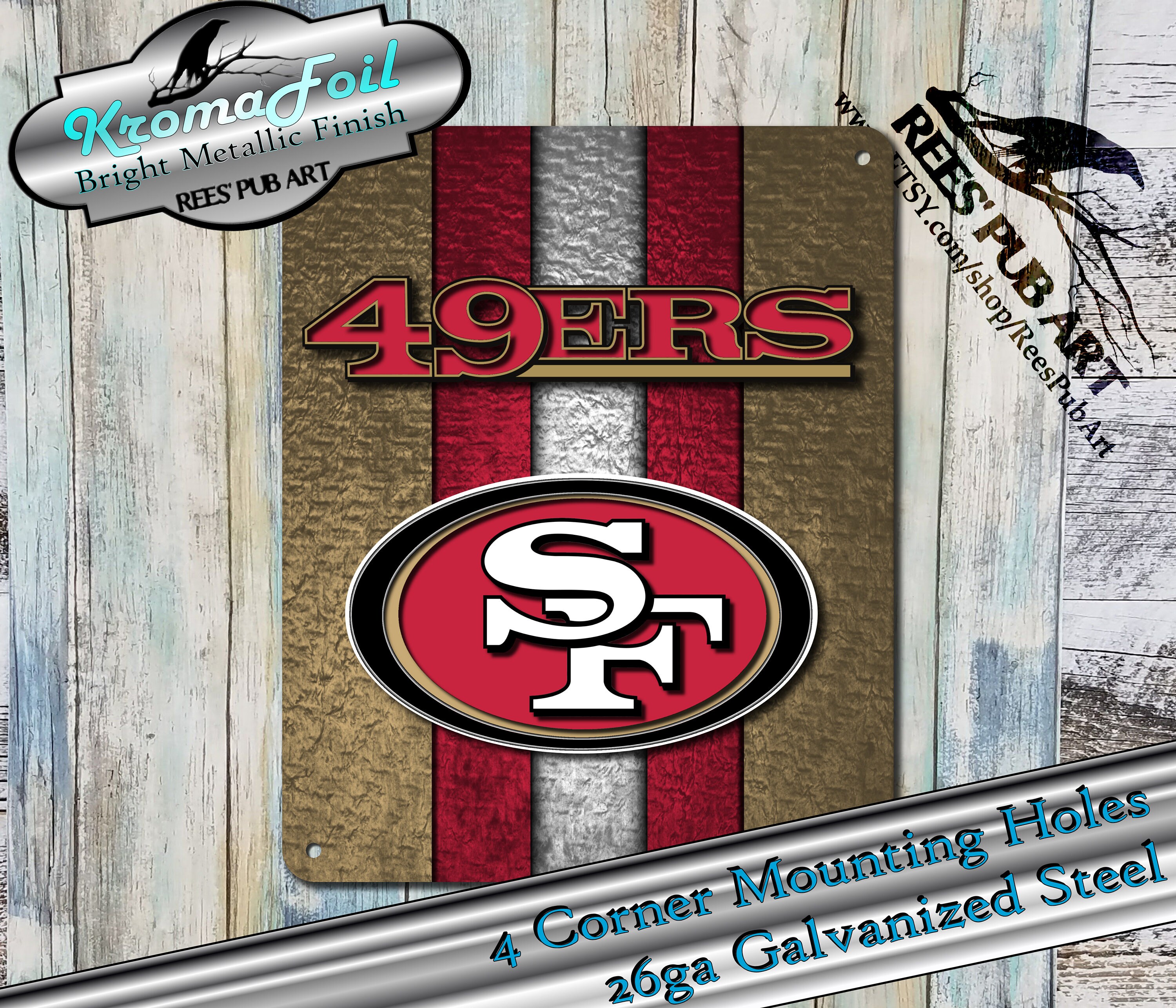 NFL SF 49ers Tin Sign 8x10 | Etsy