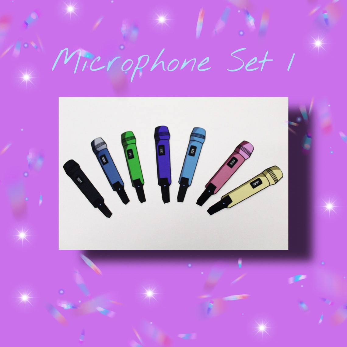 Bts Sticker Set Microphone Vinyl Waterproof | Etsy