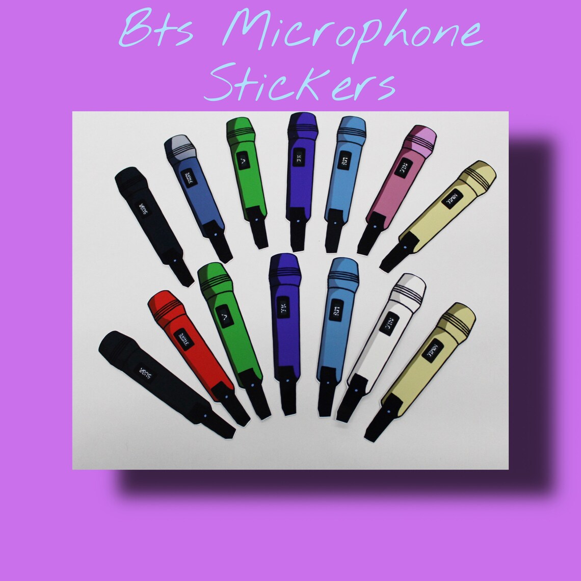 Bts Sticker Set Microphone Vinyl Waterproof | Etsy