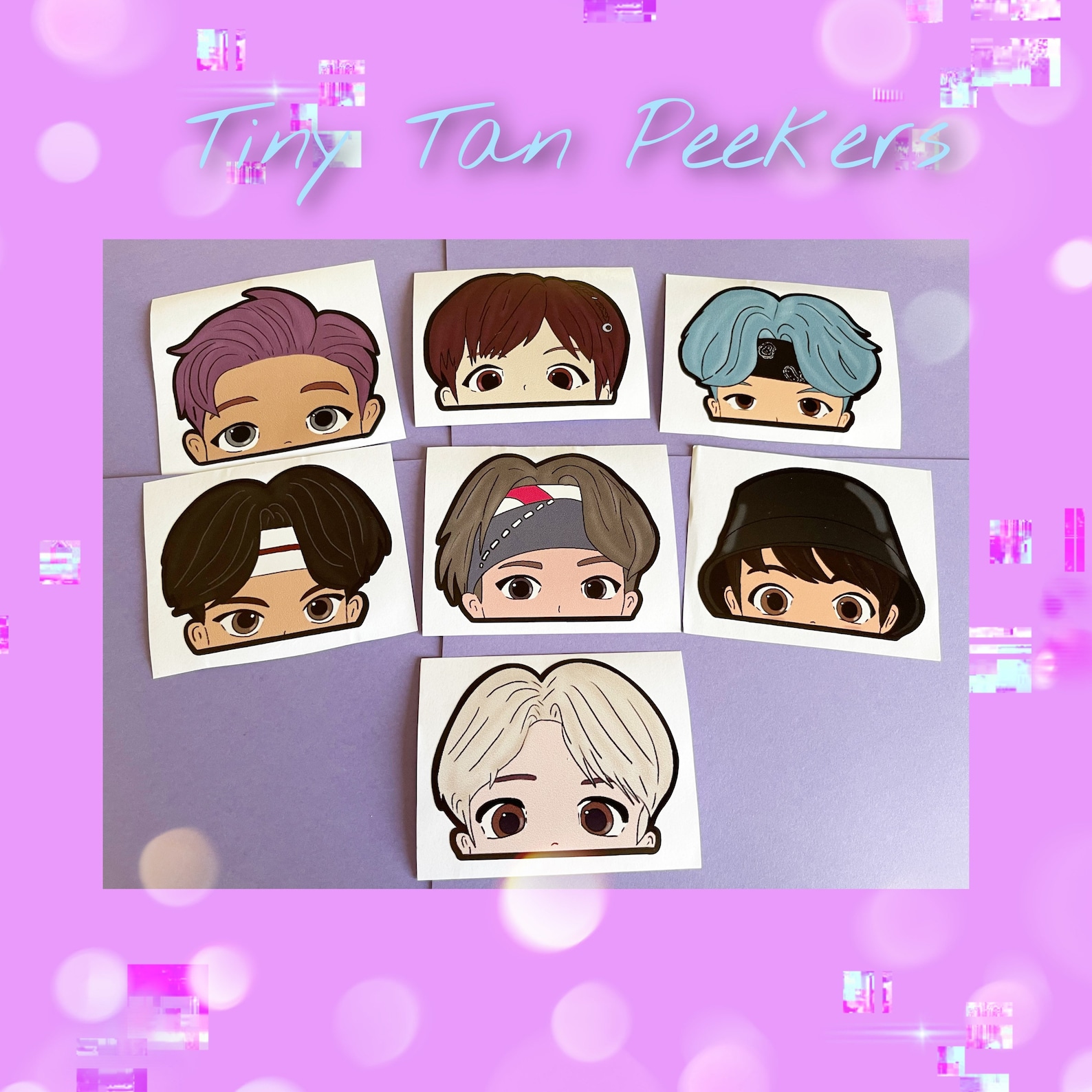 BTS Stickers Tiny Tan Peekers Vinyl Waterproof - Etsy