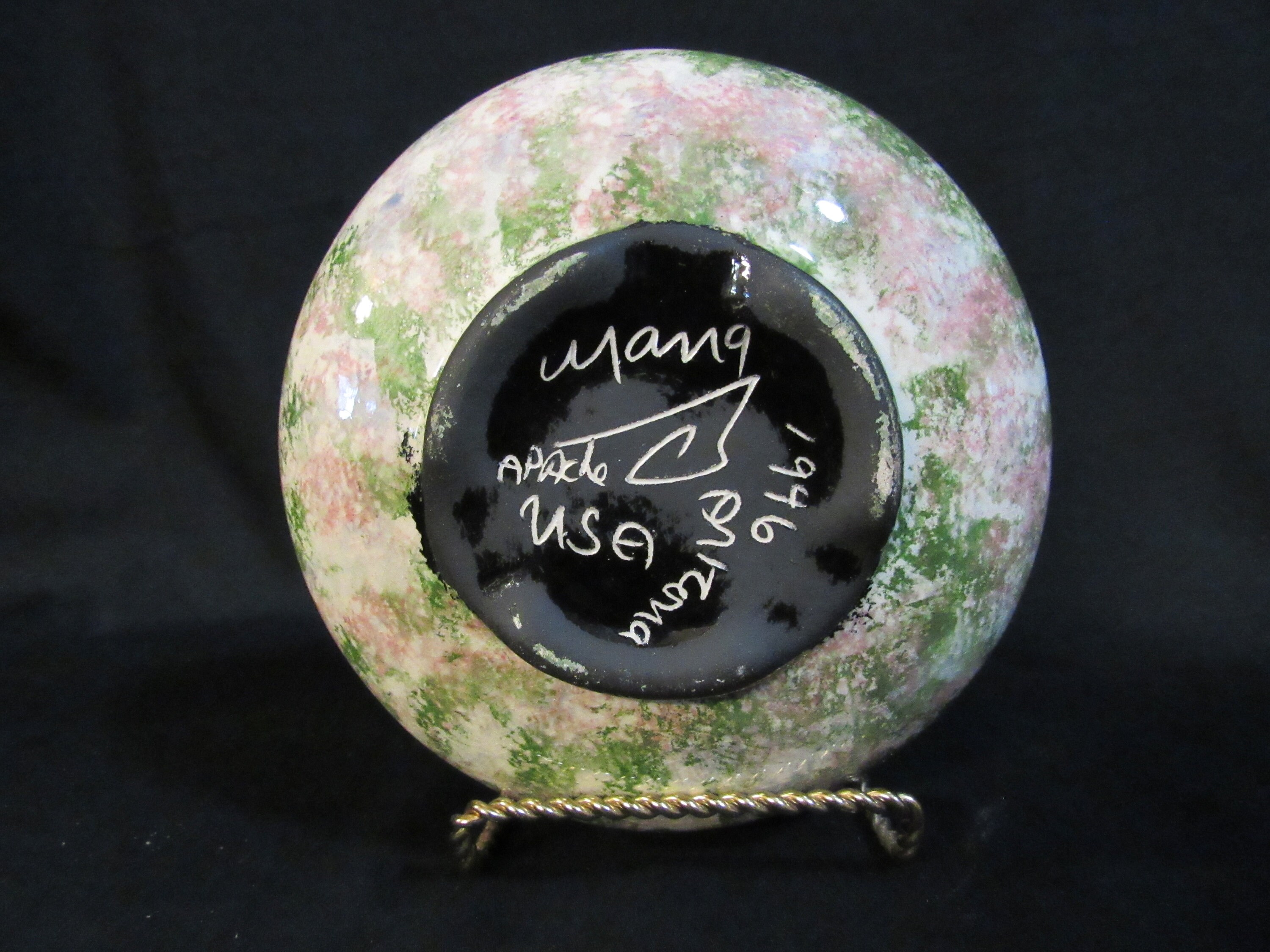Vintage Mana Apache Hand-painted Bowl: Native American Pottery, Signed ...