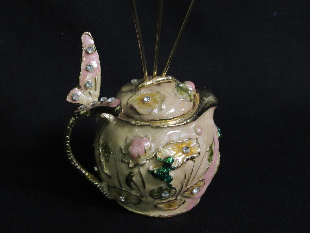 Cloisonne Paperweight Miniature Teapot Shape Card Clip Holder With ...