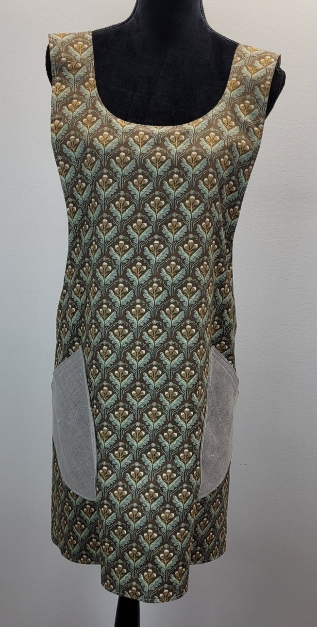 Women's Reversible Apron - Crossback Style - No Ties - 2 Aprons in 1 ...