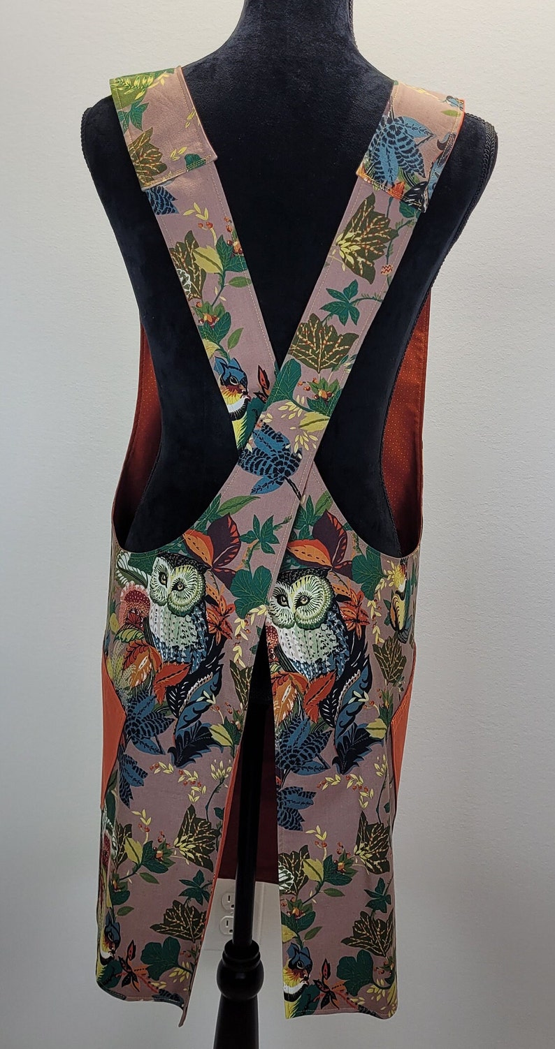 Women's Reversible Apron Japanese Style Crossback No Ties 2 Aprons in 1 ...