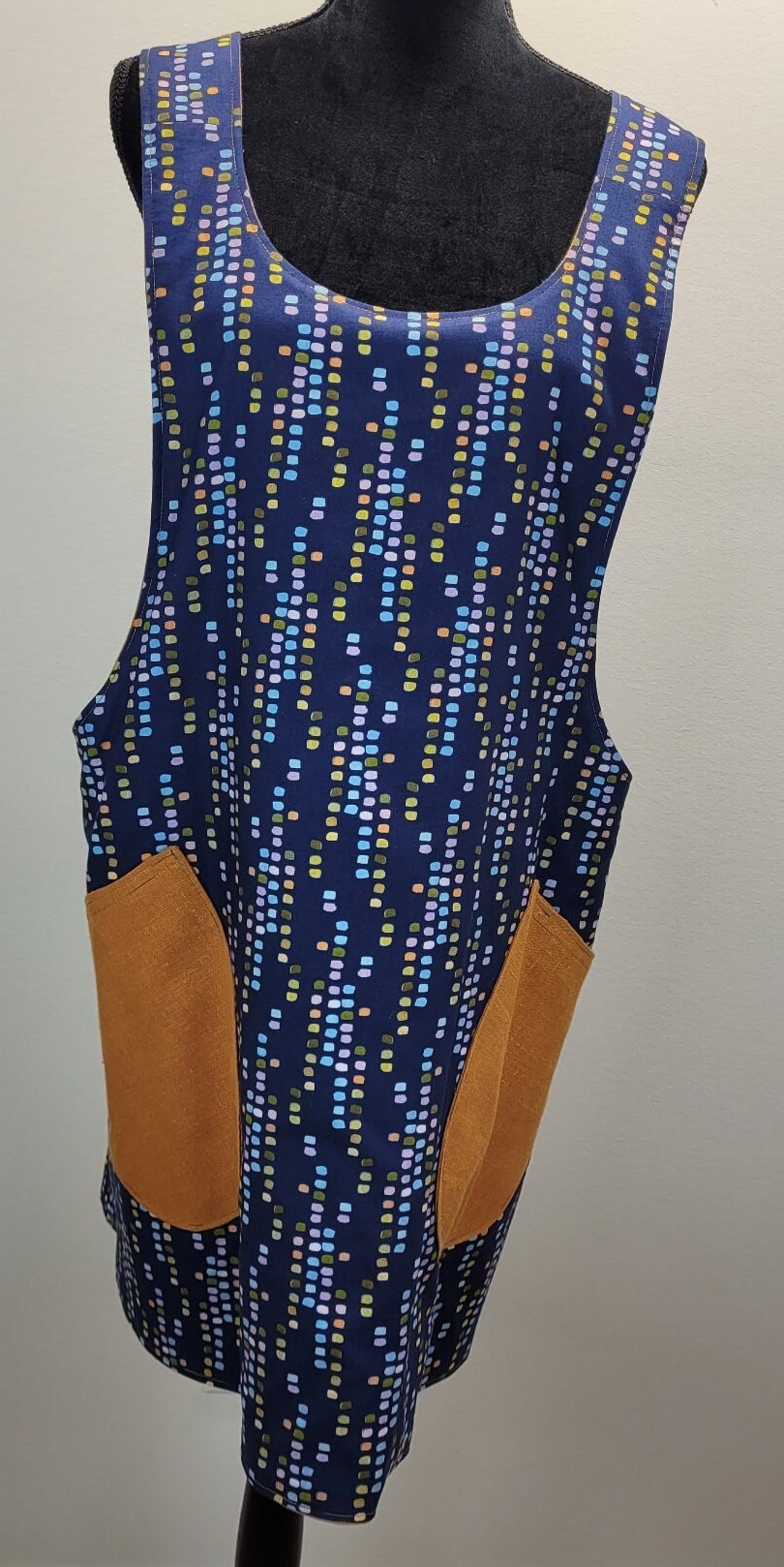 Women's Reversible Apron - Crossback Style - No Ties - 2 Aprons in 1 ...