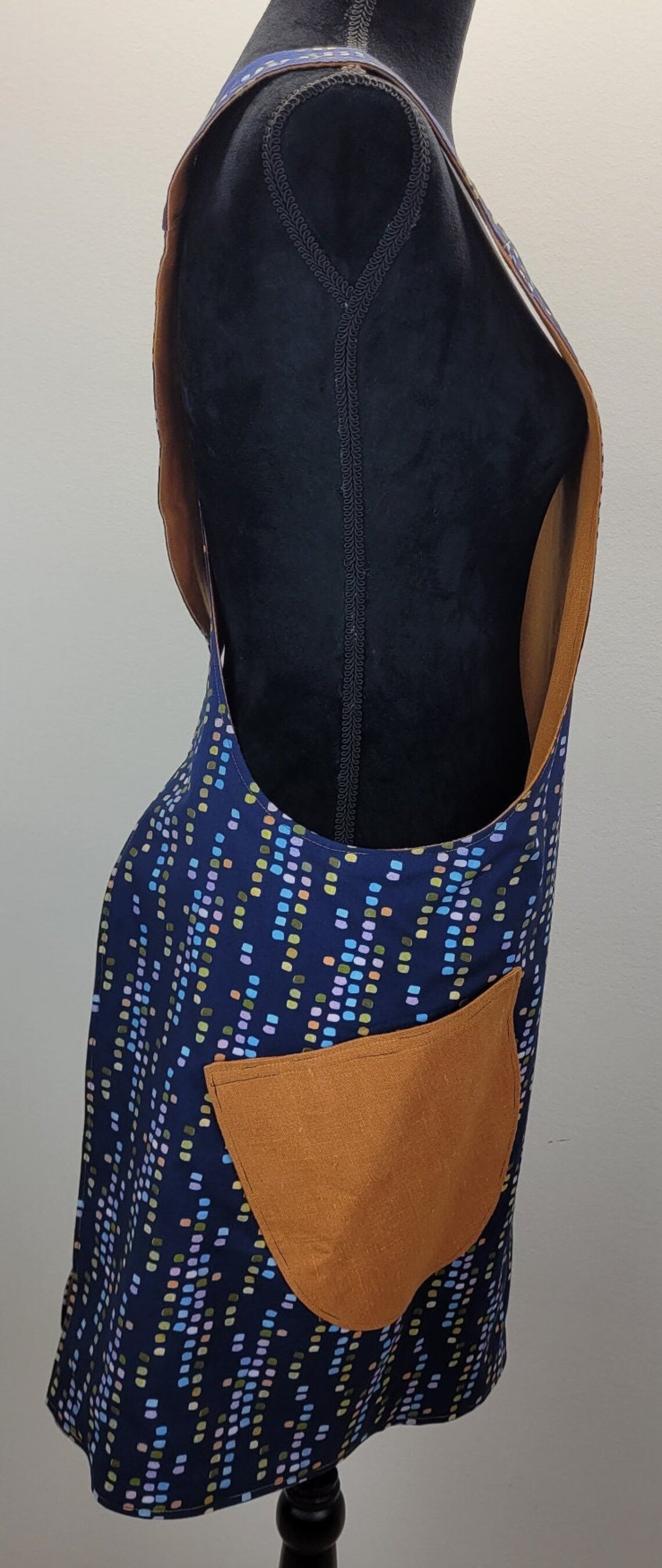 Women's Reversible Apron - Crossback Style - No Ties - 2 Aprons in 1 ...