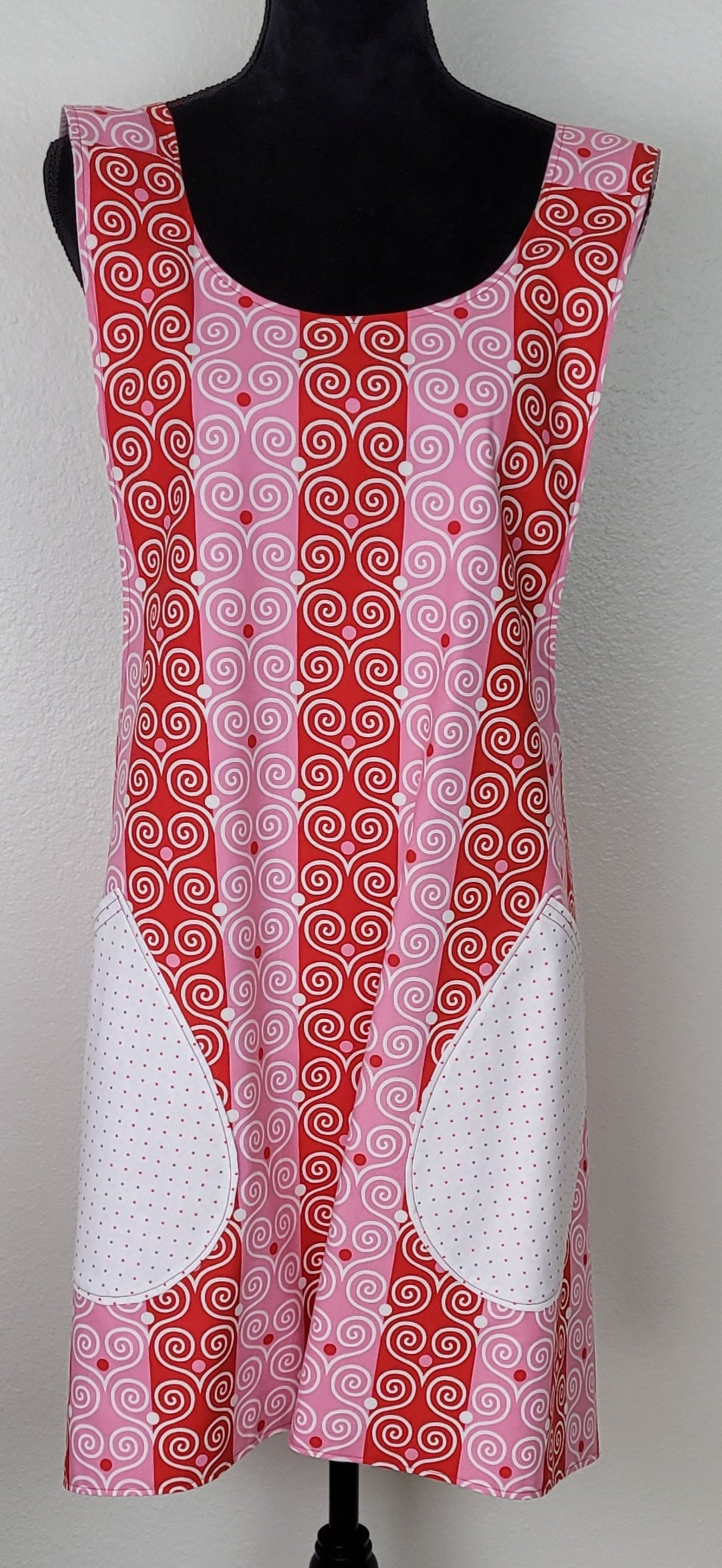 Women's Reversible Japanese Crossback Apron, No Ties, 2 Aprons in 1 ...