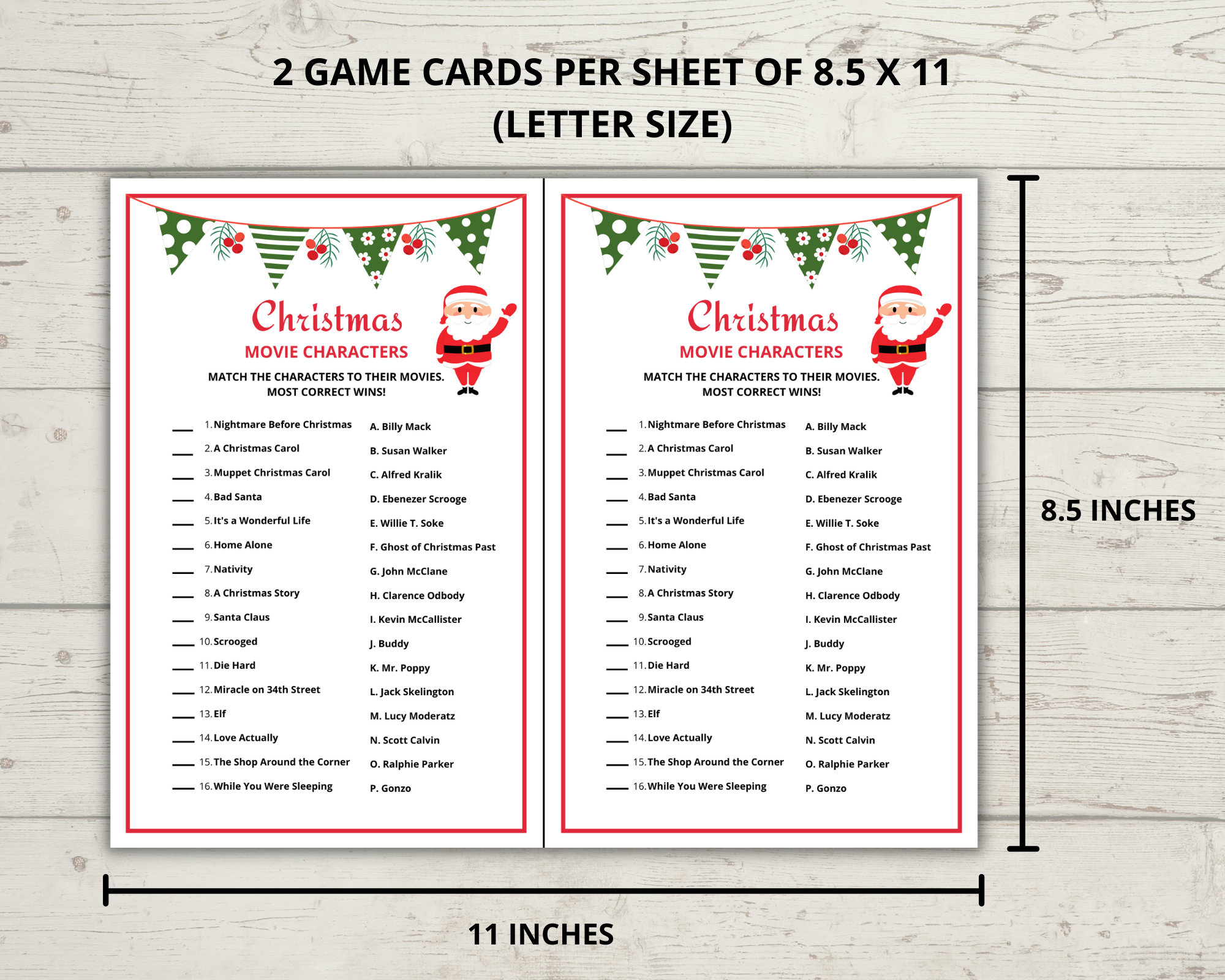 Christmas Movie Match Game, Christmas Match Game, Christmas Movie ...