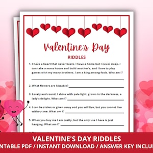 Valentine's Day Riddles, Valentine Riddles Game, Fun Valentines Day ...