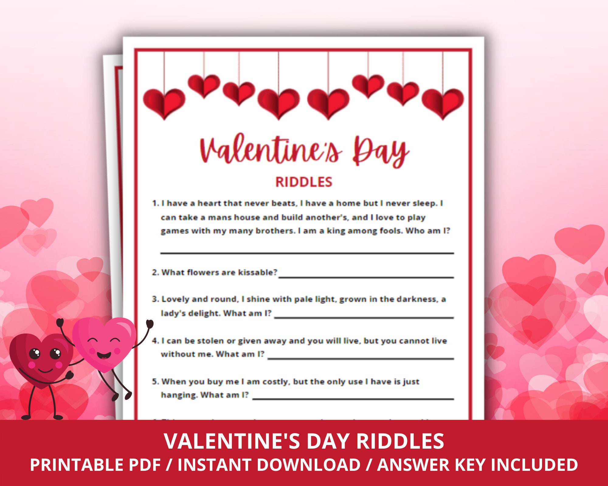 Valentine's Day Riddles, Valentine Riddles Game, Fun Valentines Day ...