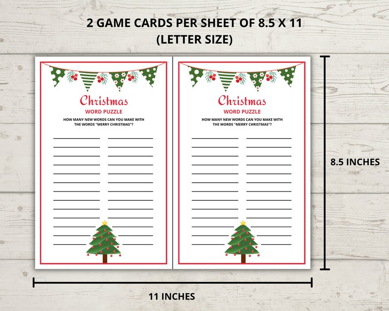 Christmas Word Puzzle Game, Winter Word Puzzle Game, Christmas Party ...