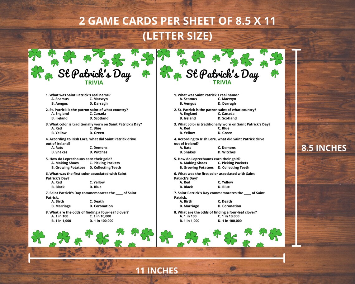 St Patty's Day Games Bundle St Patricks Day Printable | Etsy