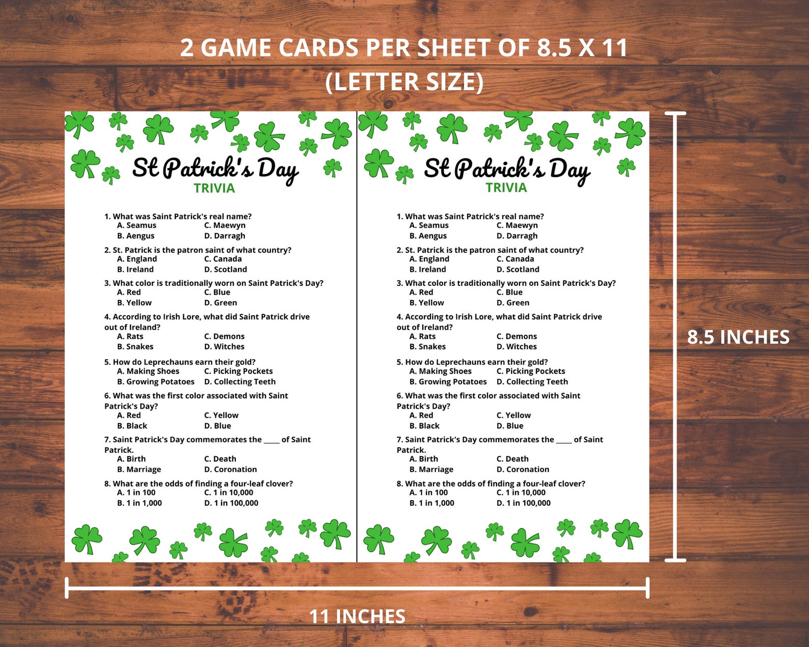 St Patty's Day Games Bundle St Patricks Day Printable | Etsy