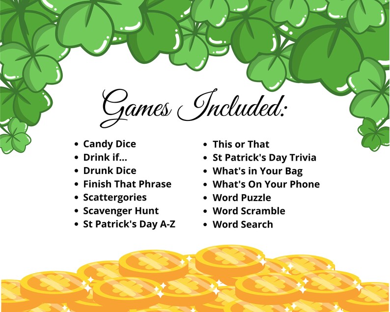St Patrick's Day Game Bundle, St Patty's Day Games, St Patrick's Day ...