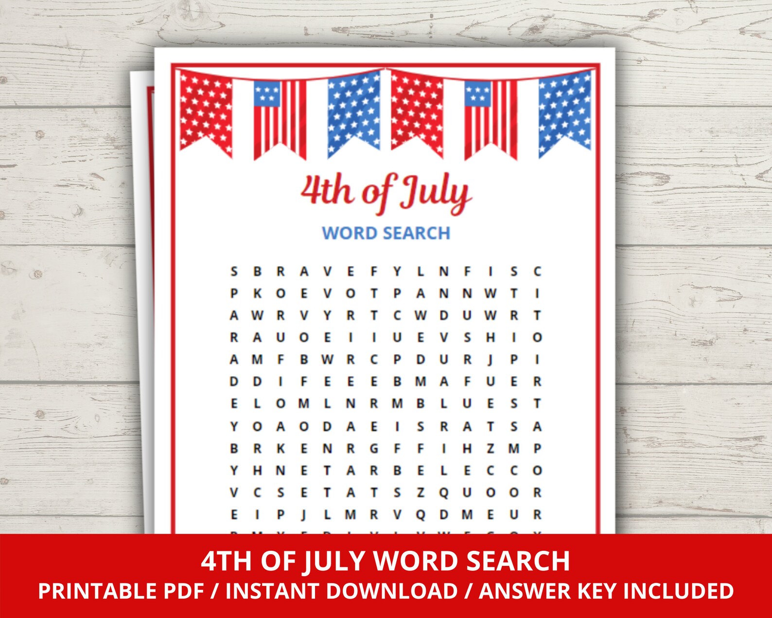 Independence Day Word Search for Kids, 4th of July Word Search Game ...