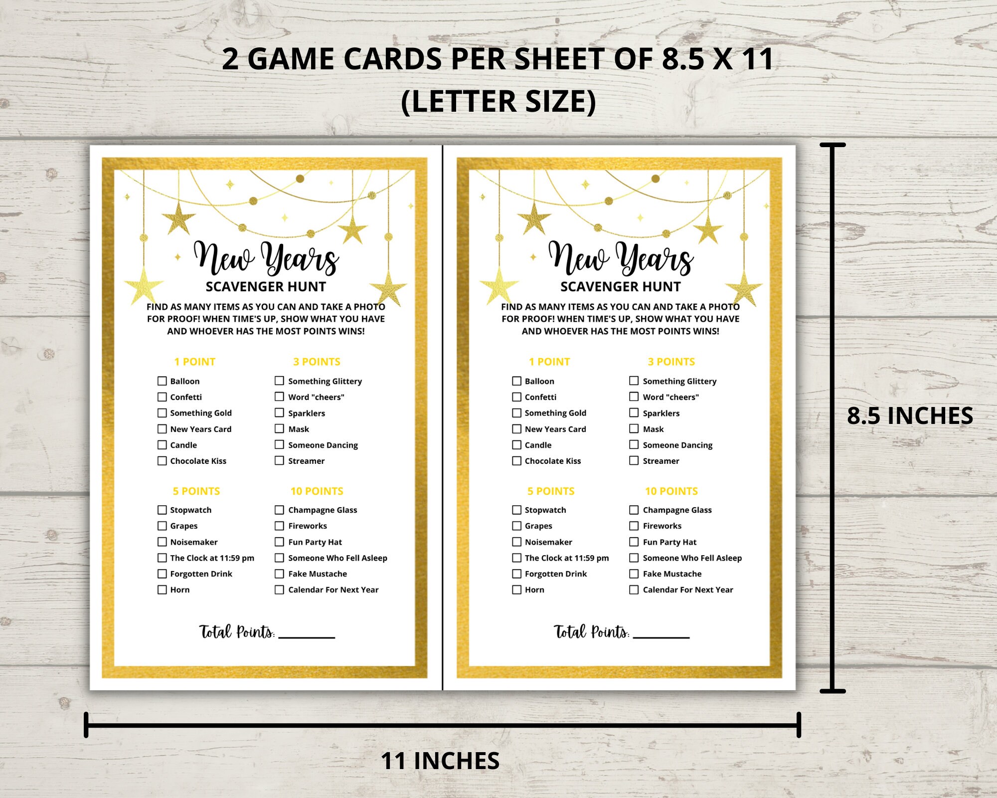 New Years Scavenger Hunt, New Years Printable Game, Holiday Party Games ...