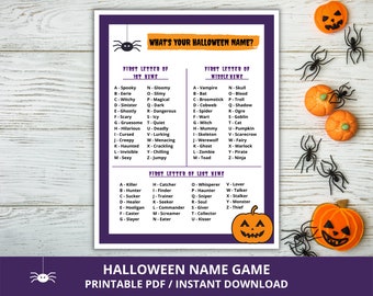 What's Your Pumpkin Name Game WITH NAMETAGS & SIGN Pumpkin Carving ...