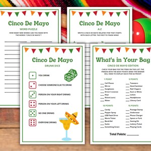 Cinco De Mayo Game Bundle, Printable Cinco De Mayo Games, Cinco De Mayo ...