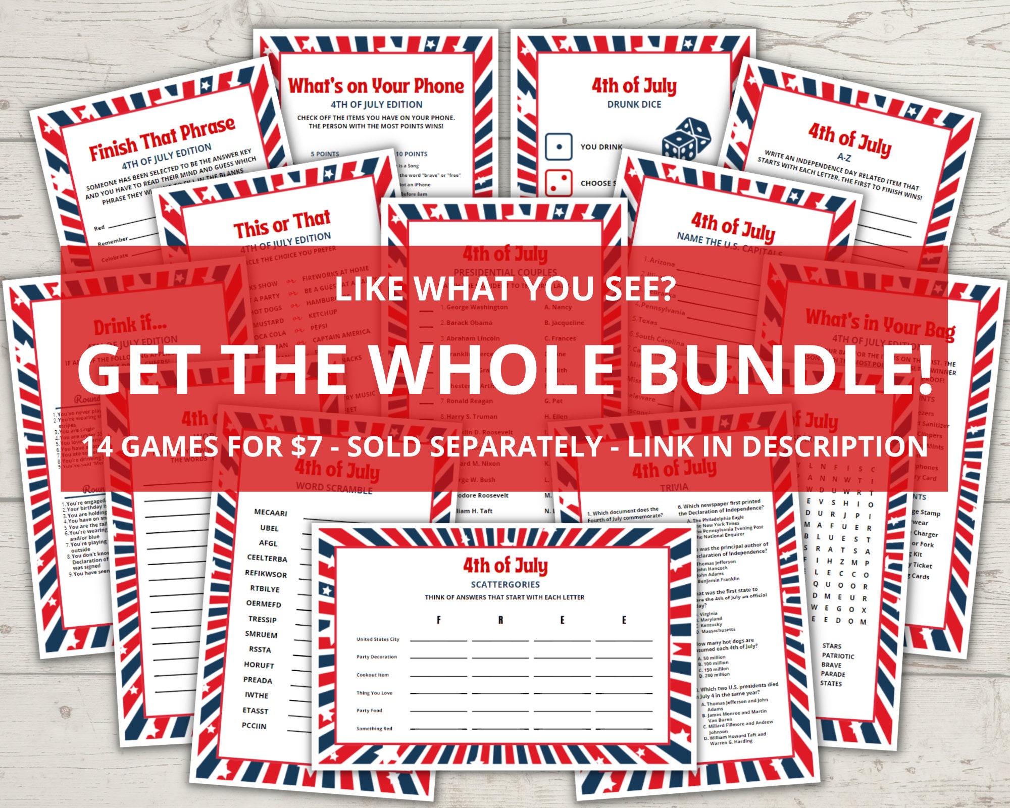 4th of July Trivia Game, Independence Day Trivia, Fourth of July Trivia ...