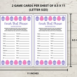 Easter Finish That Phrase Game, Easter Finish the Phrase, Easter ...