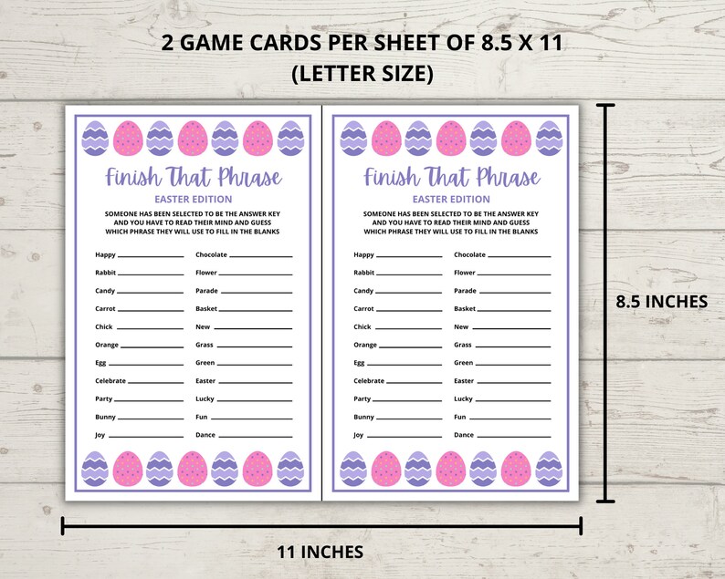 Easter Finish That Phrase Game, Easter Finish the Phrase, Easter ...