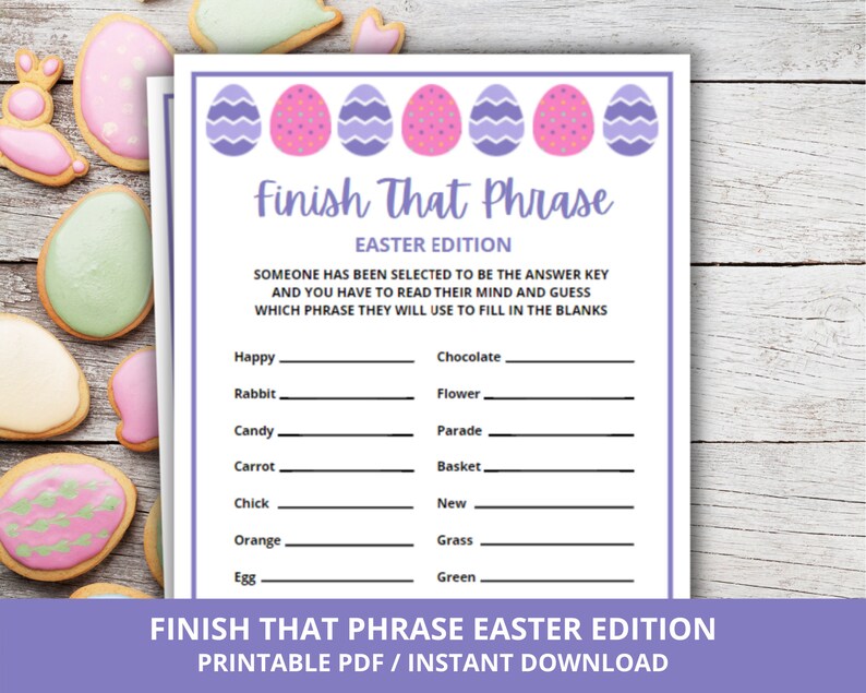 Easter Finish That Phrase Game, Easter Finish the Phrase, Easter ...