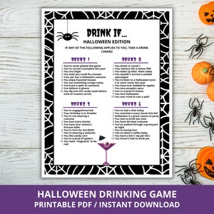 Halloween Drink If Game, Drink If Halloween Edition, Halloween Party ...