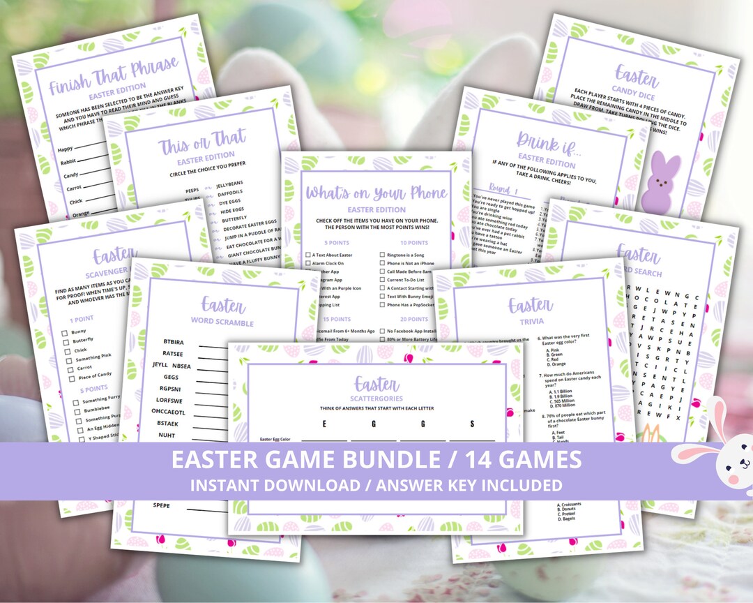 Easter Games Bundle, Easter Games Printable, Easter Printables ...