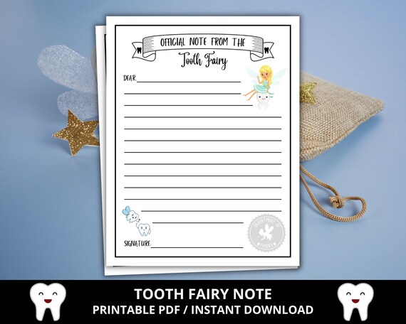 Tooth Fairy Note Printable Tooth Fairy Receipt Receipt From | Etsy