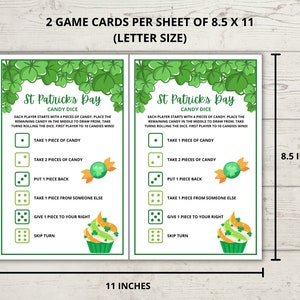 St Patrick's Day Candy Dice Game, St Patrick's Day Party Games, St ...