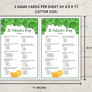 St Patrick's Day Trivia Game, Printable St Patricks Day Games, St Patty ...