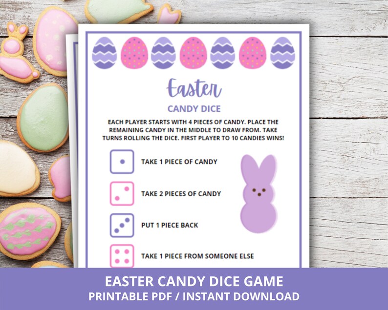 Easter Candy Dice Game, Easter Party Games, Easter Games for Kids, Fun ...