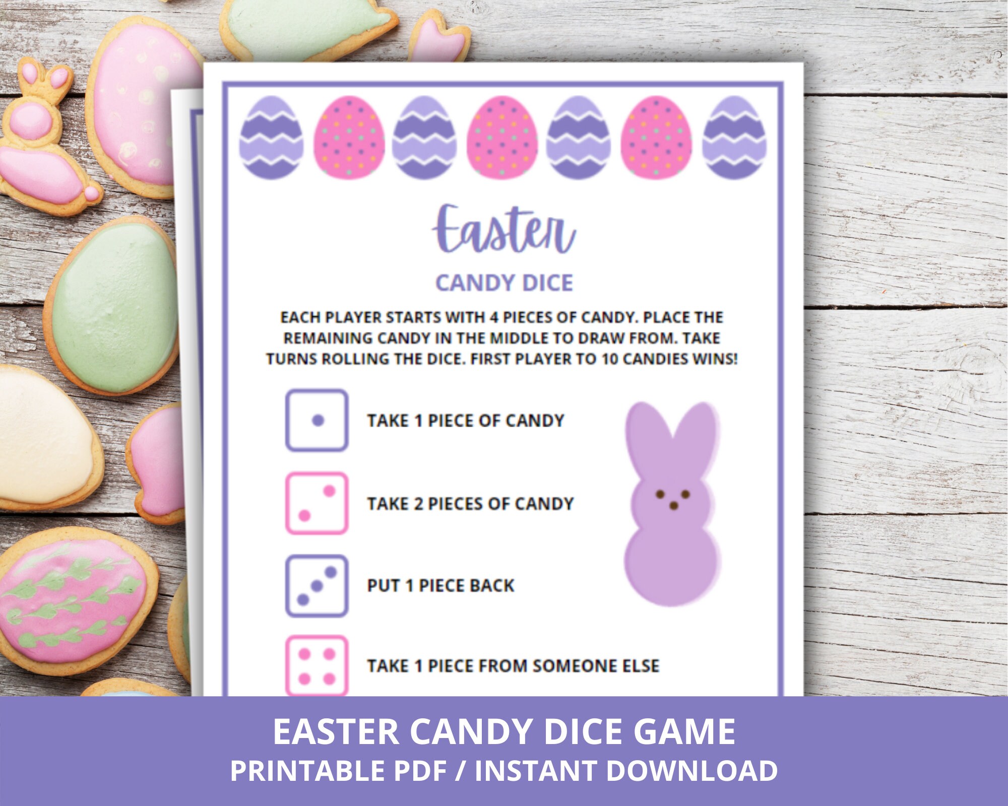 Easter Candy Dice Game, Easter Party Games, Easter Games for Kids, Fun ...