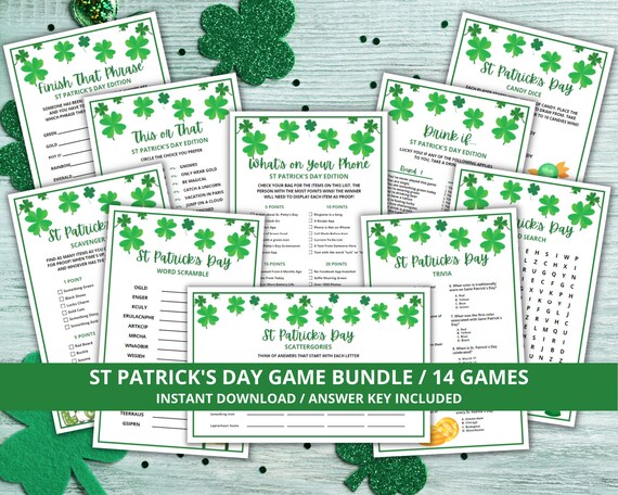 St Patrick's Day Game Bundle St Patty's Day Games St - Etsy
