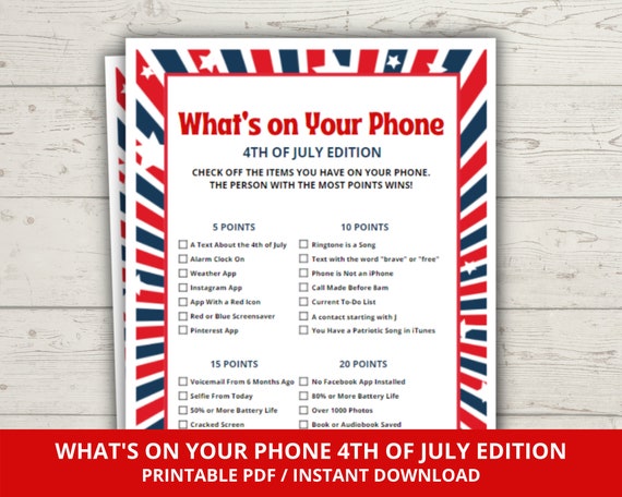 What's on Your Phone 4th of July Edition Independence Day - Etsy