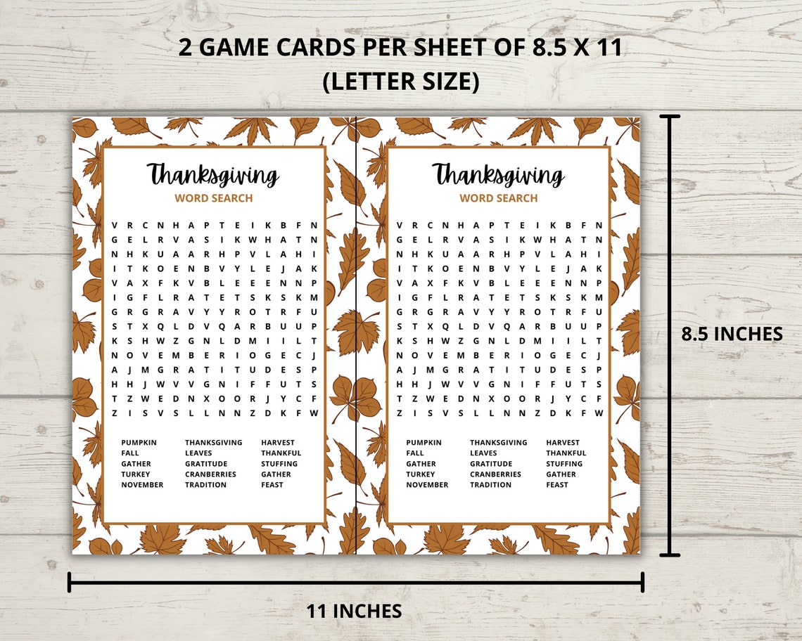 Thanksgiving Word Search, Thanksgiving Party Games, Autumn Word Search ...