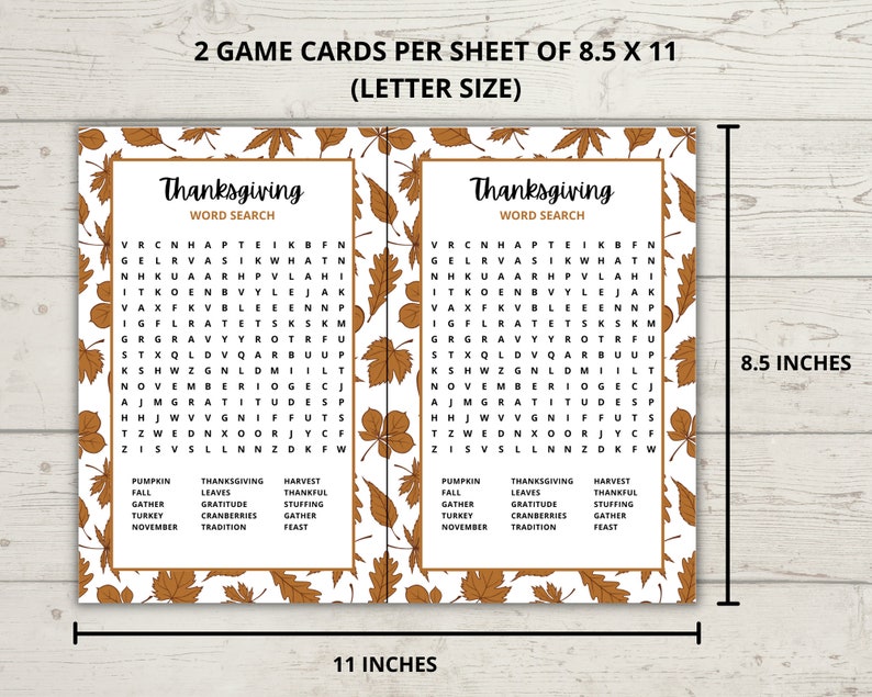 Thanksgiving Word Search, Thanksgiving Party Games, Autumn Word Search ...