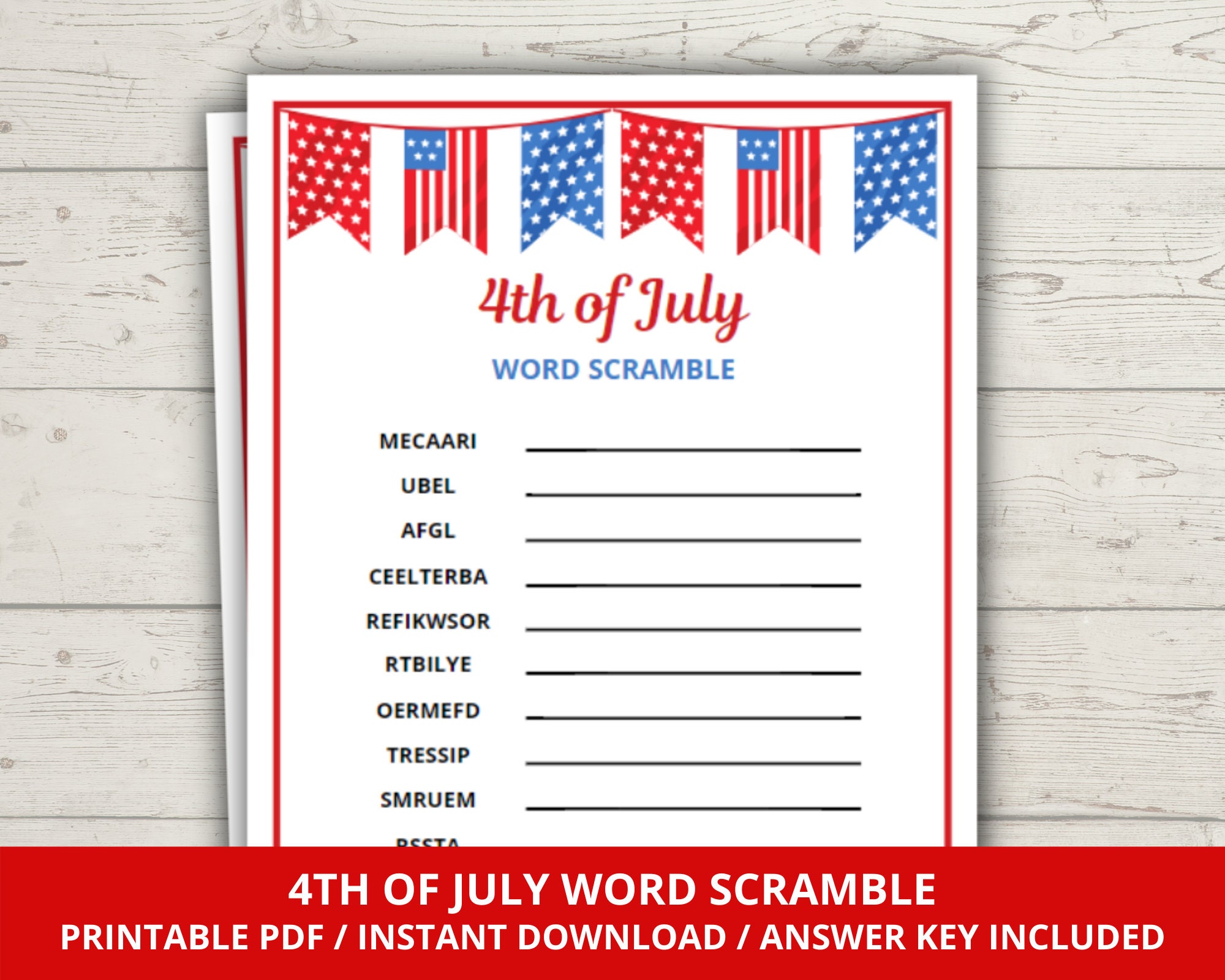 4th of July Word Scramble, Fun 4th of July Games, 4th of July ...