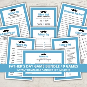 Father's Day Games, Printable Father's Day Games, Father's Day Game ...