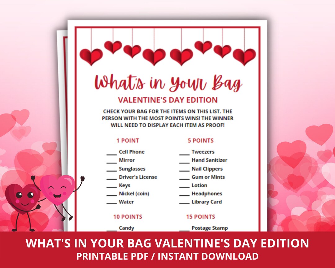 Valentines Day What's in Your Bag, What's in Your Purse Valentine's Day ...
