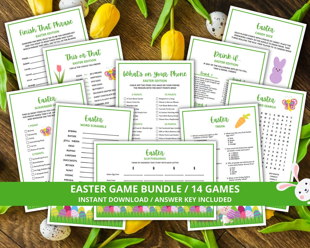 Easter Game Bundle, Easter Activities for Kids, Easter Printables ...