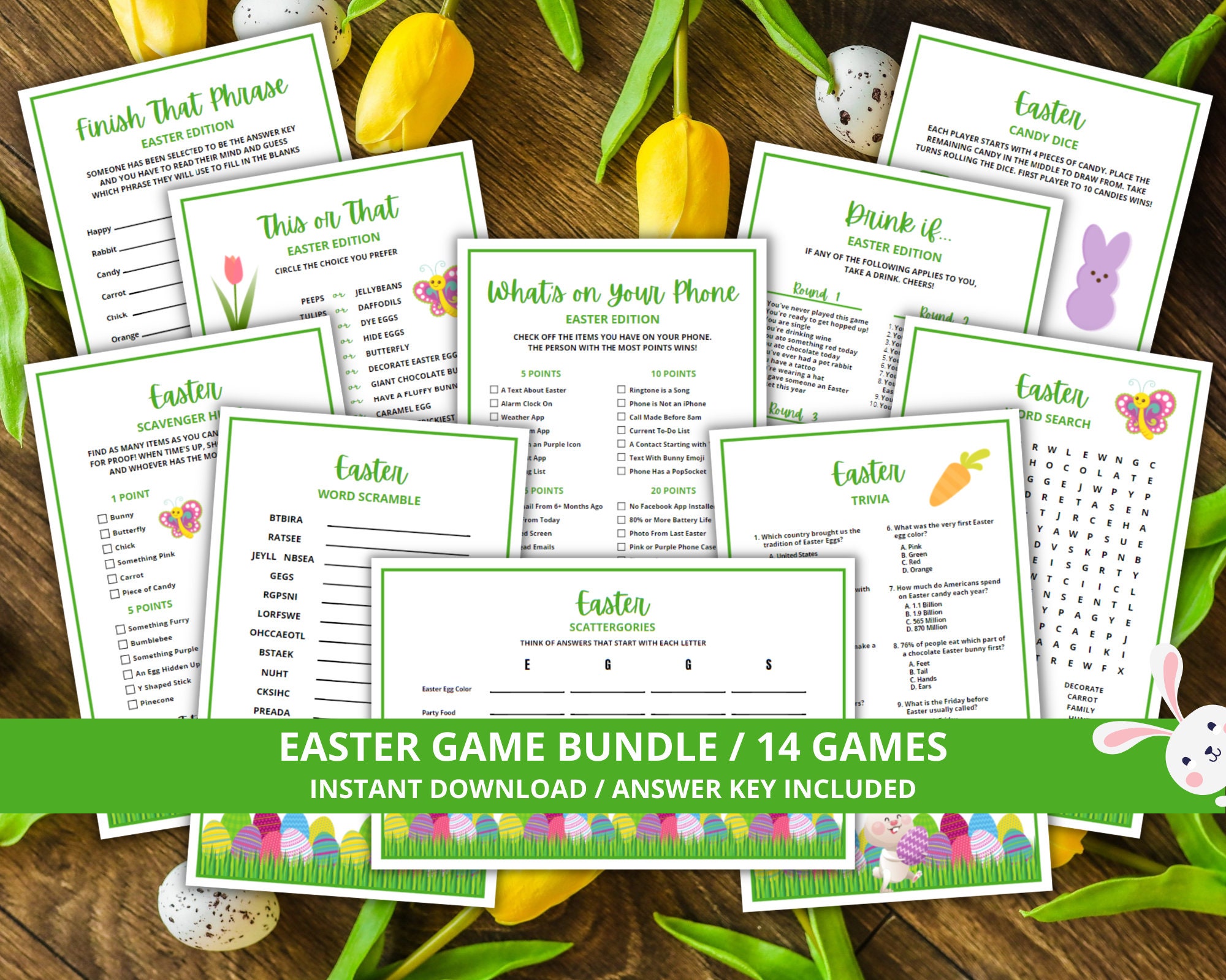 Easter Game Bundle, Easter Activities for Kids, Easter Printables ...