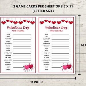 Valentine's Day Word Scramble Game, Valentine's Day Activities for Kids ...